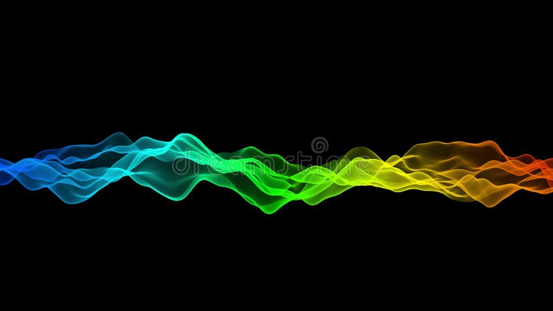 3D Colourful Visualisation of Voice Record. 4K Wavy Abstract Animation ...