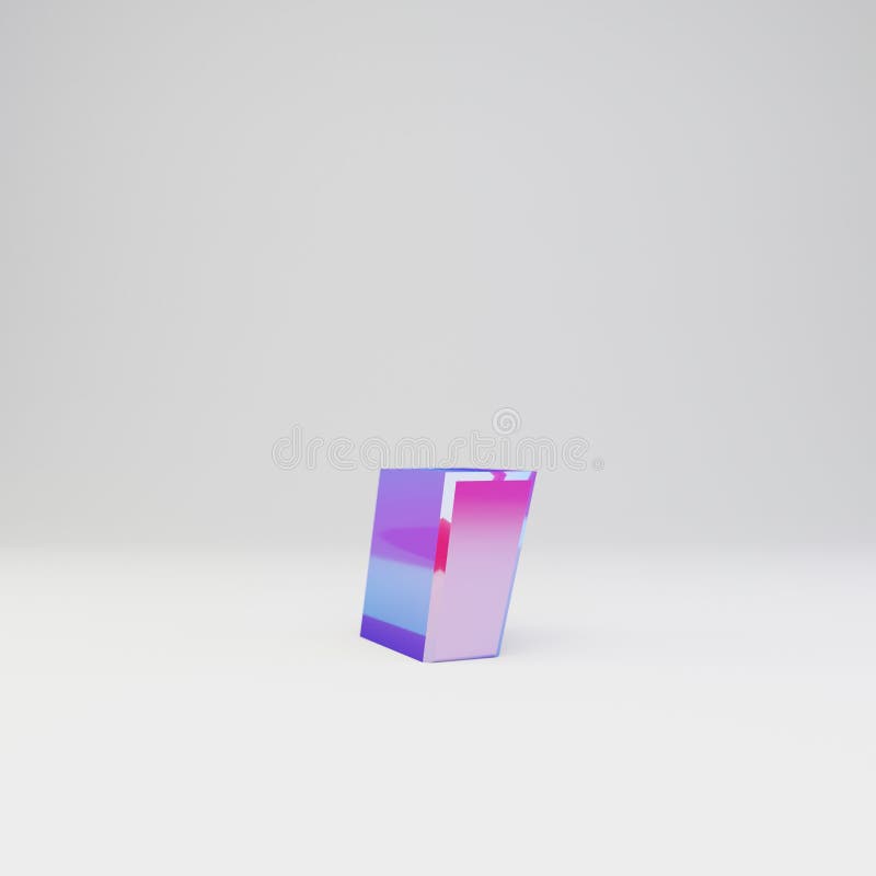 3d Coma Symbol. Rendered Multicolor Metal Font with Glossy Reflections ...
