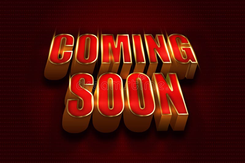 3D Coming Soon Text with Golden Shiny Effect Stock Illustration ...