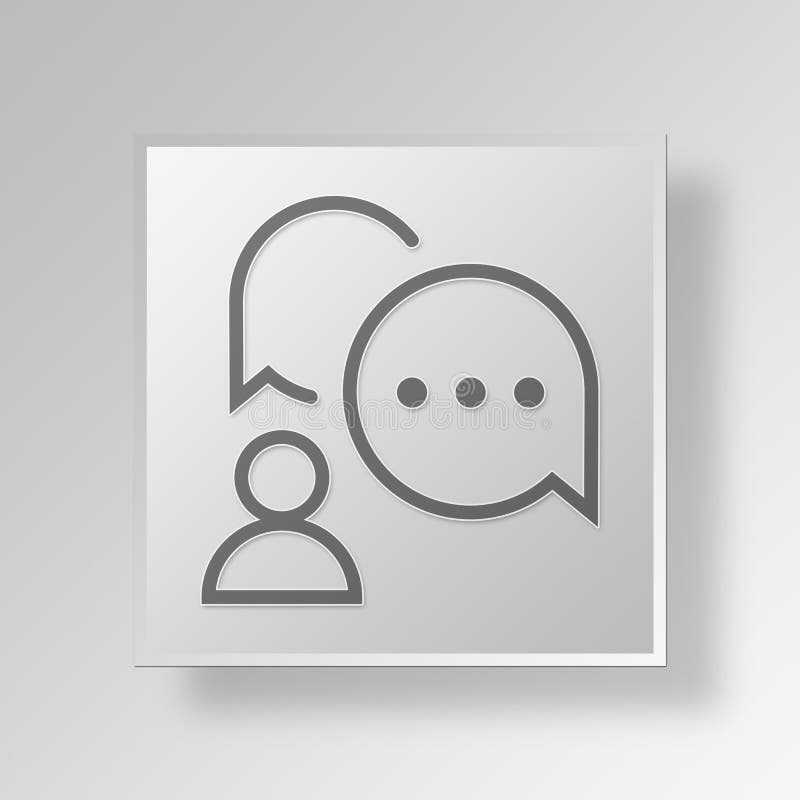 3D Communication Icon Business Concept Stock Illustration ...