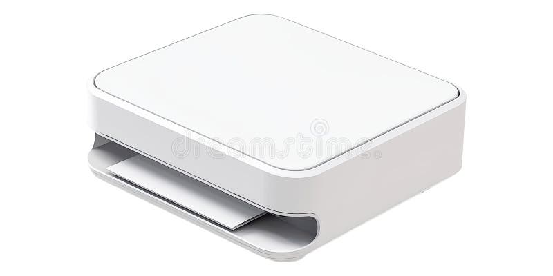 3D Compact White Document Scanner Isolated on Transparent Background ...