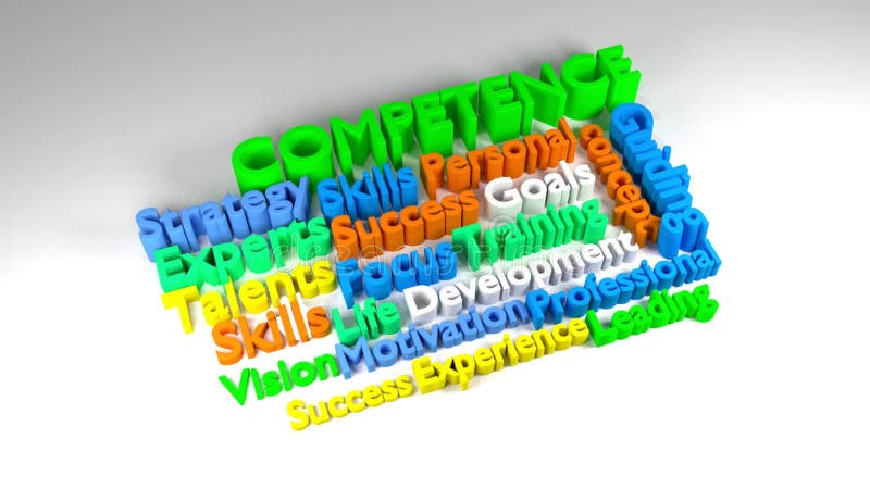 3D COMPETENCE word cloud stock video. Video of life, training - 88951325