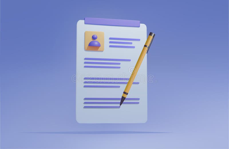 3D Completed Questionnaire and a Pen on Paper from the Clipboard. Stock ...