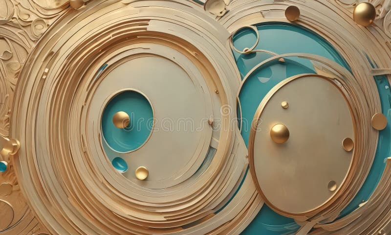 3D Complex, Abstract Design Features Overlapping Circles and Spheres in ...