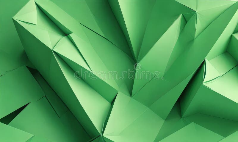 3D Complex, Abstract Geometric Pattern in Vibrant Green Color ...
