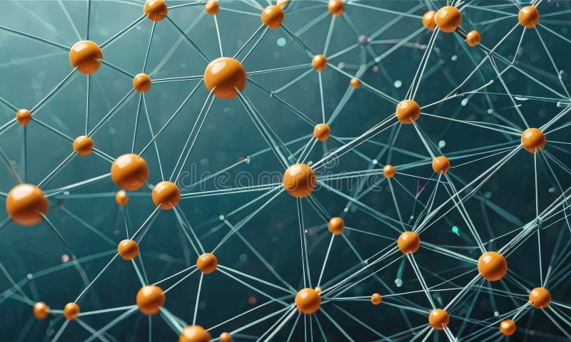 3D Complex Network Interconnected Spheres, with Varying Sizes and ...