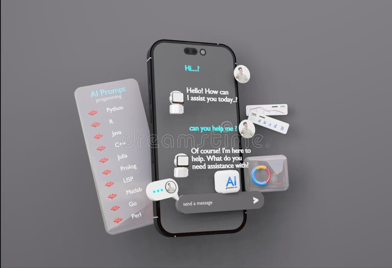 3d Computer Ai Robot Chatbot Web Uiux Software Programming Algorithms Stock Image Image Of
