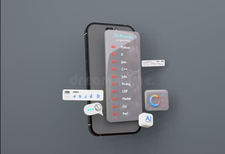 3d Computer Ai Robot Chatbot Web Uiux Software Ai Programming Algorithms Stock Illustration