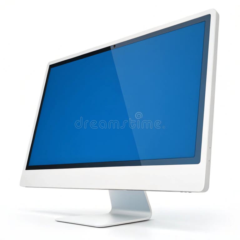 3D Computer Blue Screen Isolated on Transparent Background Stock ...