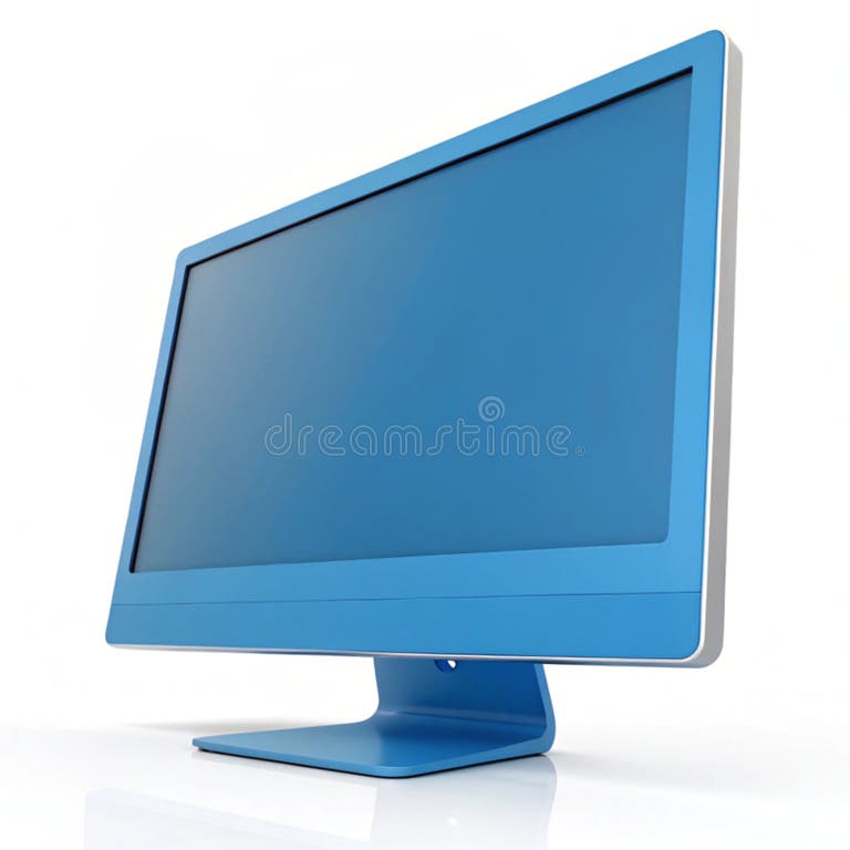 3D Computer Blue Screen Isolated on Transparent Background Stock ...