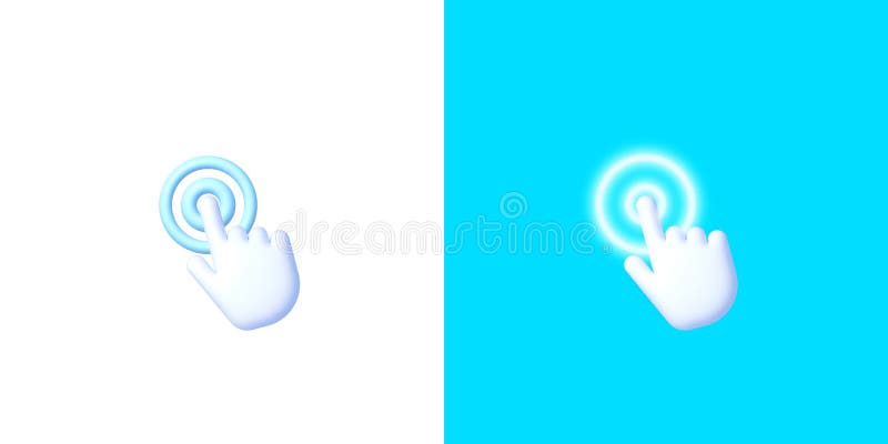 3d Computer Cursor Hand Web for Concept Design. 3d Hand Pointing Icon ...