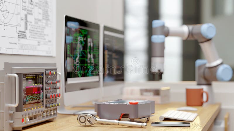 3D Computer Generated Image: COBOT in LAB Stock Illustration - Illustration of modern, digital ...