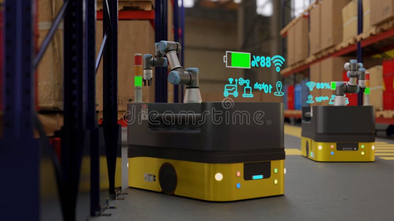 3D Computer Generated Image:the Collaborate of AGV and COBOT in Smart ...