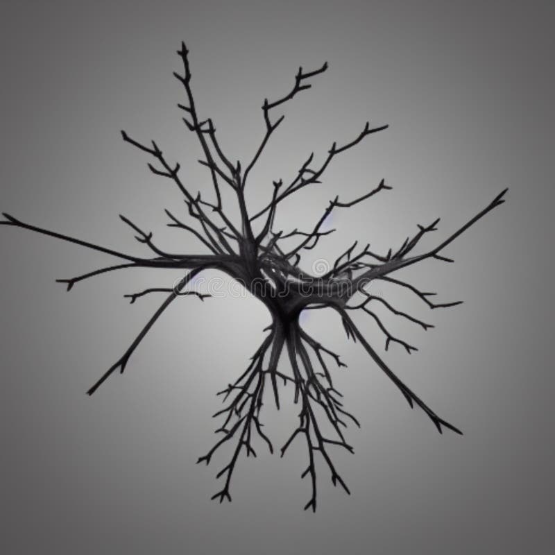 3D Computer Generated Neuron Cell with Glossy Dark Reflective Surface ...