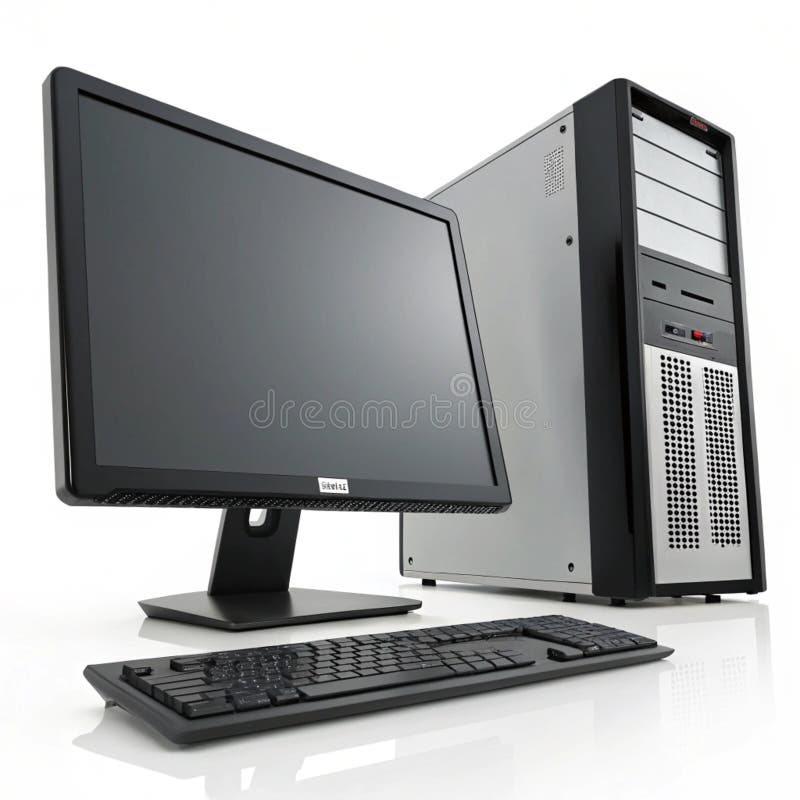 3D Computer Isolated on Transparent Background Stock Illustration ...