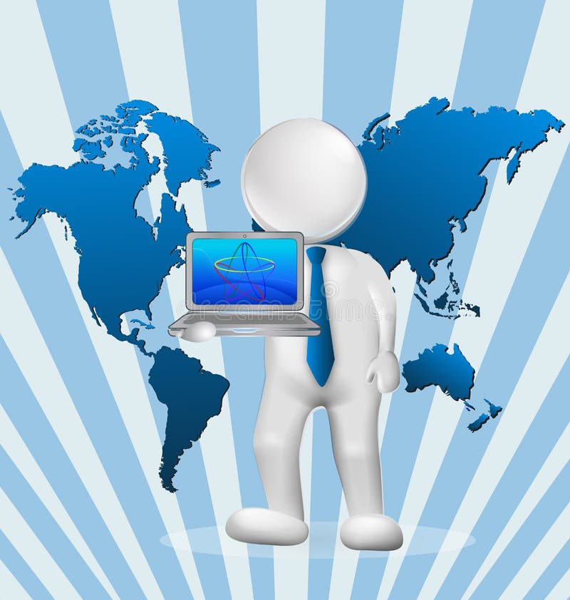 3D computer man stock vector. Illustration of backdrop - 84883887