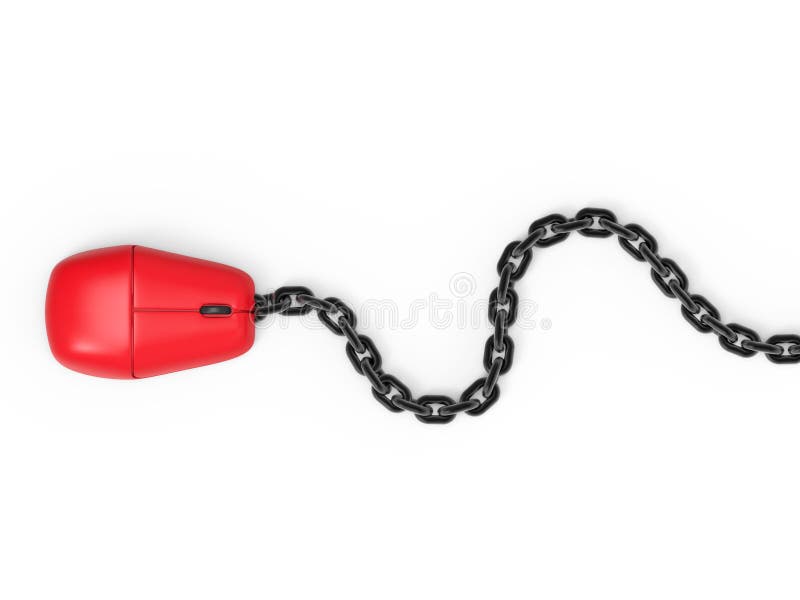3d Computer mouse on chain stock illustration. Illustration of mouse ...