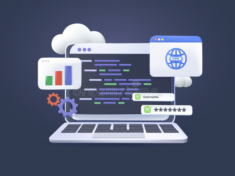 3d Computer Programming Or Developing Css Html Php Software Game 1168