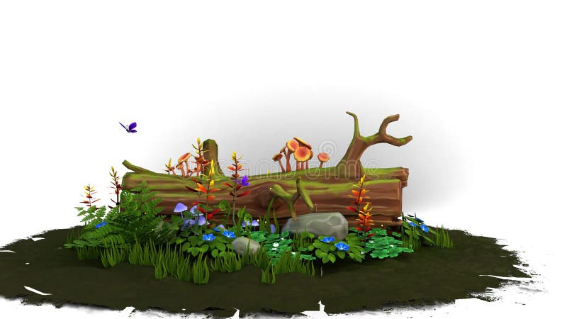 Tree Log Animated on White Background Stock Video - Video of video ...