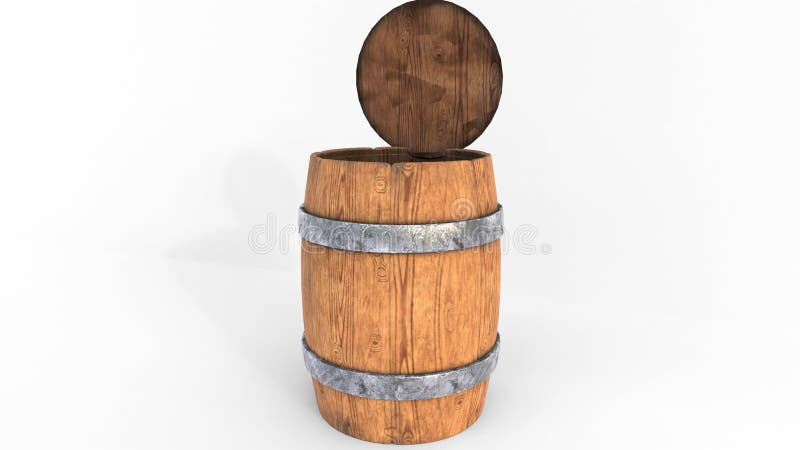 Wooden Barrel Opening Animation Stock Video - Video of computer, wooden ...
