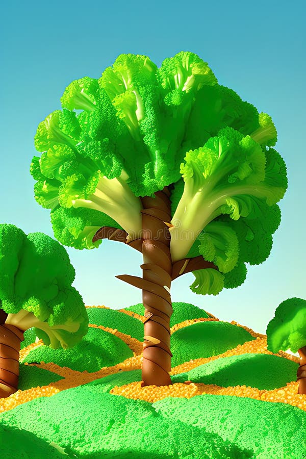 3d Concept Art Illustration of Tree, Ai Generated Art Illustration ...