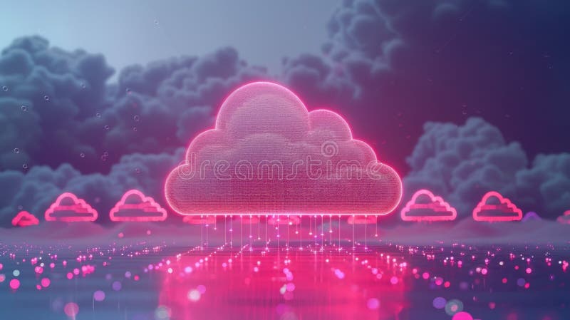 3d Concept of Big Data Cloud Storage Stock Illustration - Illustration ...