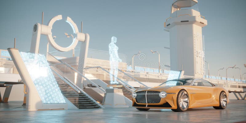 3D concept car stock illustration. Illustration of hatchback - 257176595