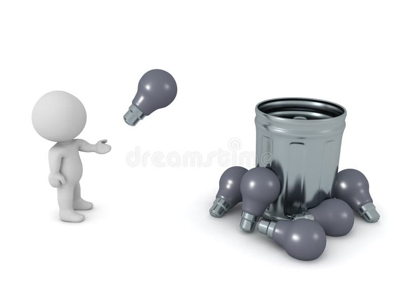 3D Concept Image about Not Having Good Ideas Stock Illustration ...