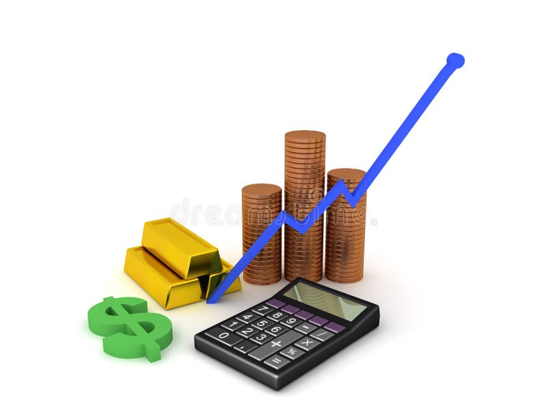 3D Concept Image Showing Profit and Wealth Stock Illustration ...