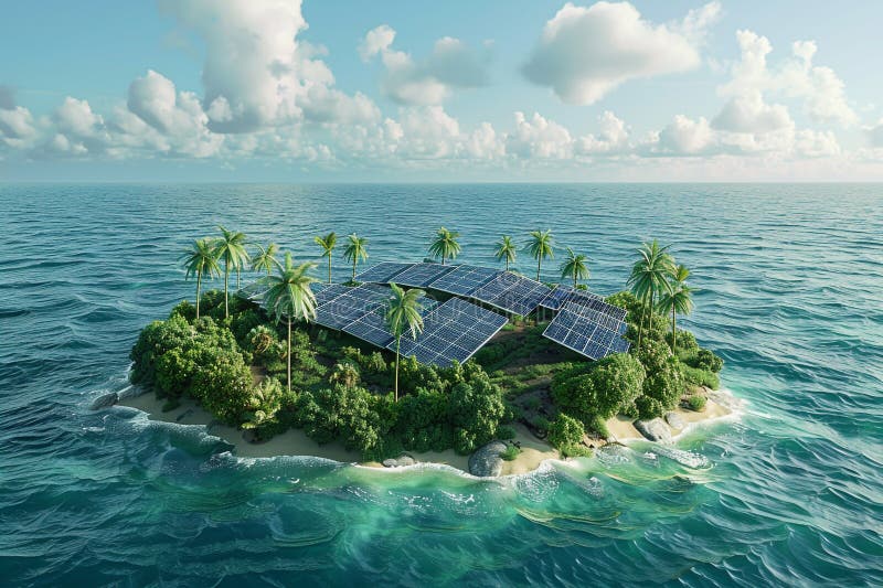 A 3D Concept Image of a Small Island Running Entirely on Renewable ...