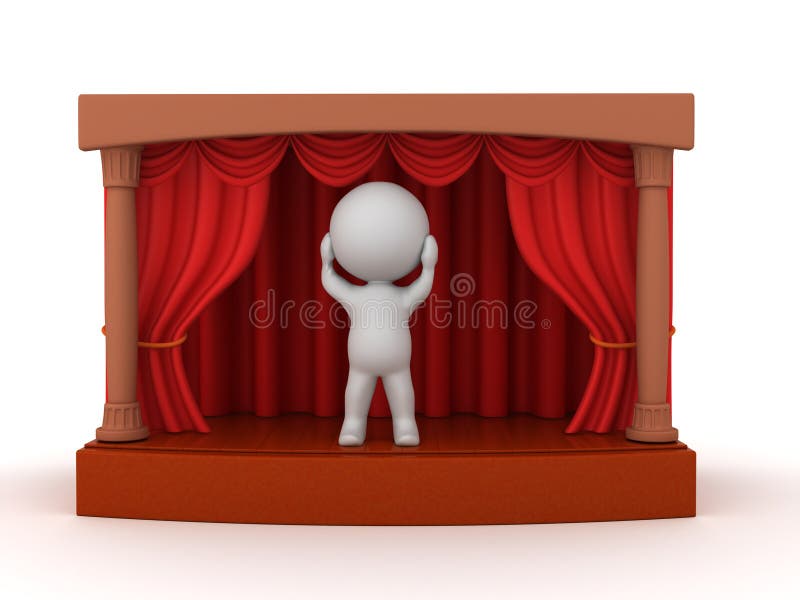 3D Concept Image of Stage Fright Stock Illustration - Illustration of ...