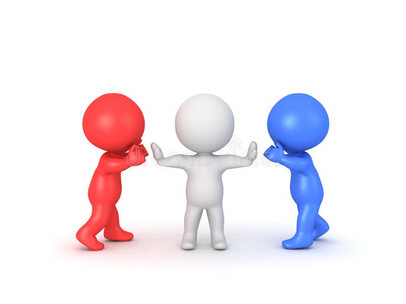 3D Concept of Keeping People from Fighting Each Other Stock ...