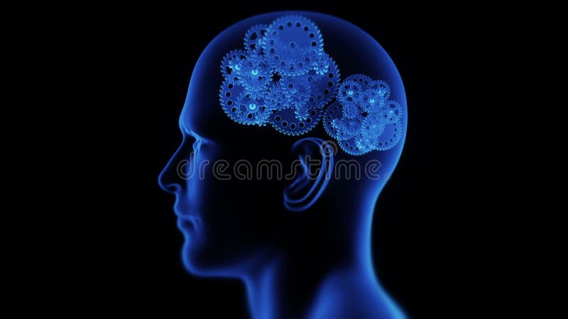 3d Concept of a Thinking Man with Moving Cogwheels Stock Video - Video ...