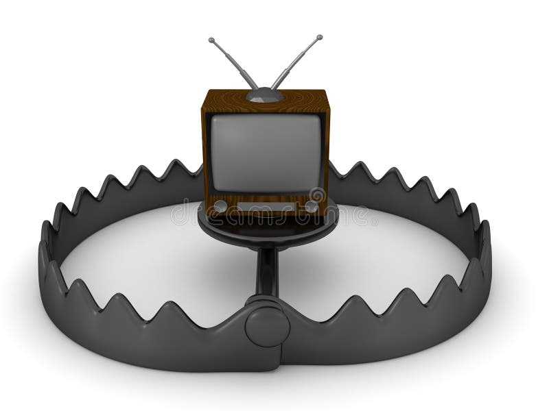 3D Concept of Watching Too Much TV Stock Illustration - Illustration of ...