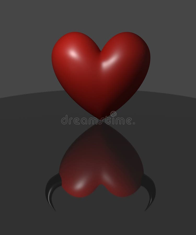 3D conceptual hearts stock illustration. Illustration of devilish ...