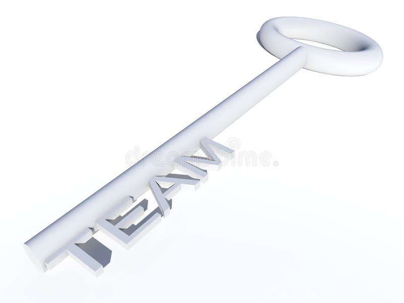 3D Conceptual White Key with the Text Team, Isolated on White Stock ...