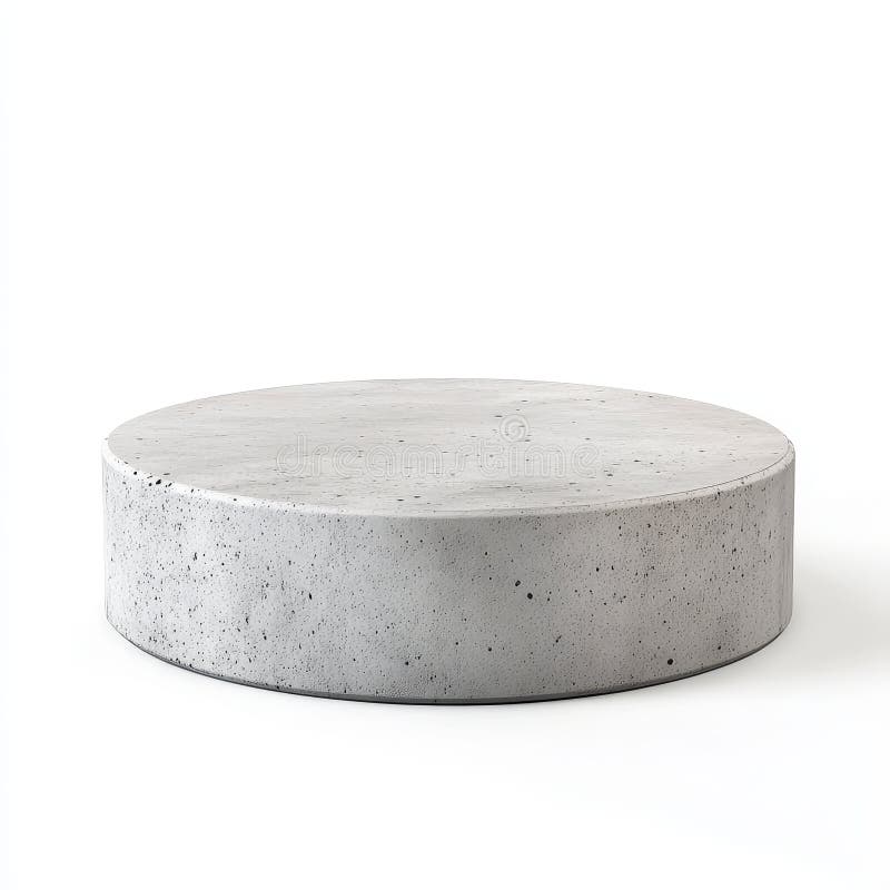 3D Concrete Round Platform on White Background. 3D Rendering Stock ...