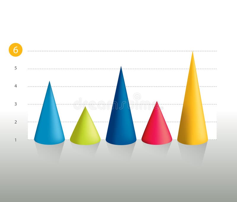 3D Cone Chart, Graph. Infographic Element Stock Vector - Illustration ...