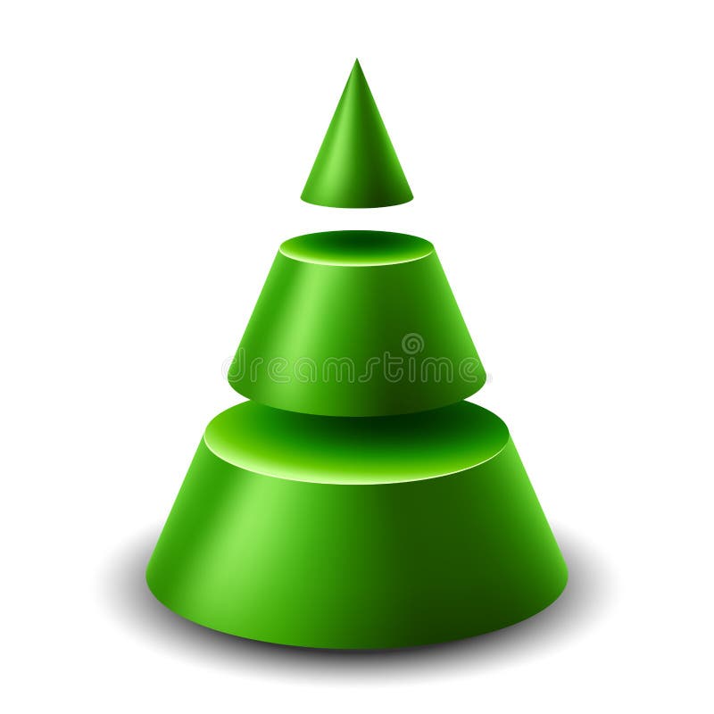 3d cone Christmas tree stock vector. Illustration of cylinder - 35867016