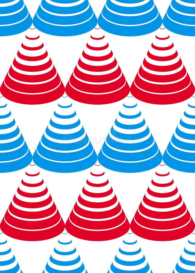 3D Cones Optical Seamless Pattern, Vector Repeat Tiling Background, Op ...