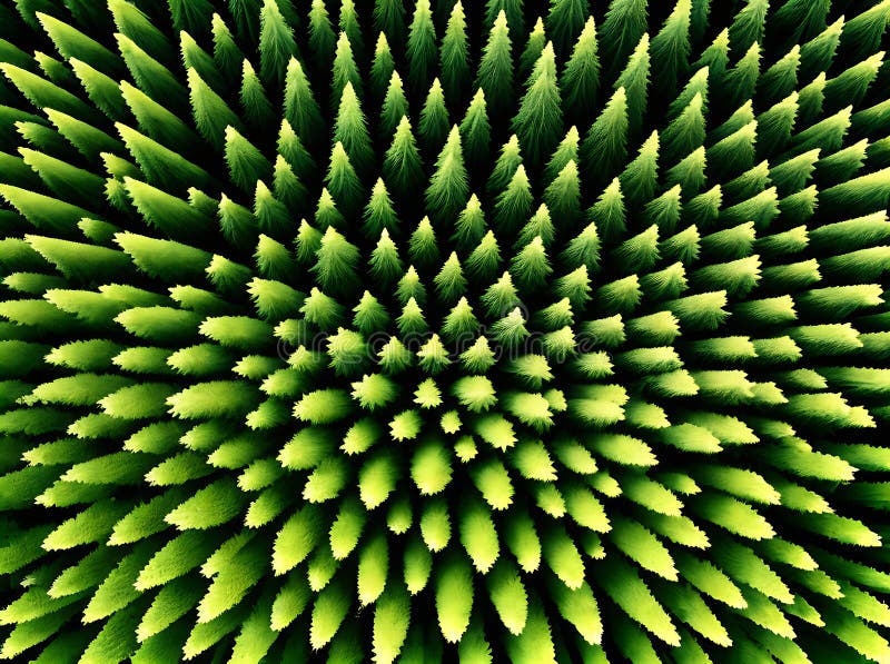 3D Coniferous Forest with Birdseye Neutral View. Stock Illustration ...