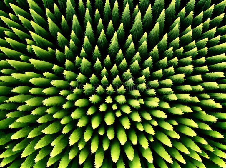 3D Coniferous Forest with Birdseye Neutral View. Stock Illustration ...