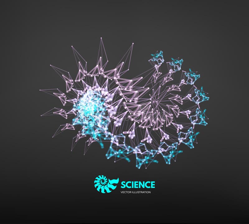 3d Connection Structure. Futuristic Technology Style. Low-poly Element ...