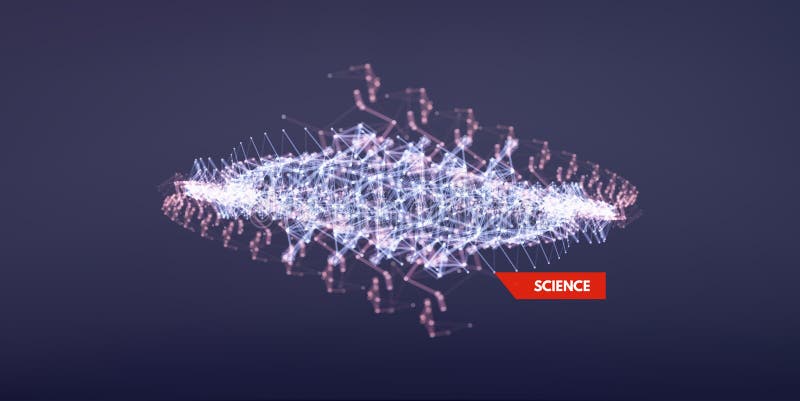 3d Connection Structure. Futuristic Technology Style. Low-poly Element ...