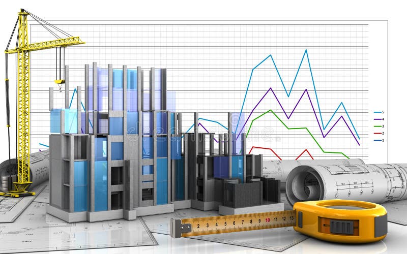 3d of Construction Progress Stock Illustration - Illustration of ...