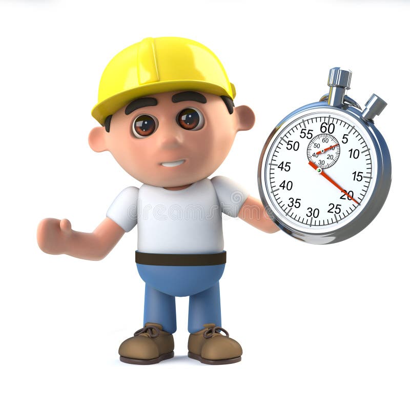 3d Construction Worker Times the Event Stock Vector - Illustration of ...