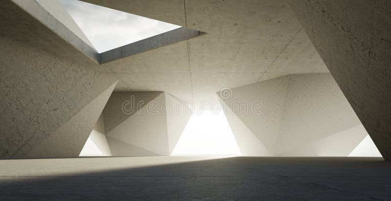 3d Contemporary Triangle Shape Design Building Interior Stock ...