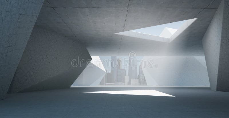 3d Contemporary Triangle Shape Design Building Interior Stock ...