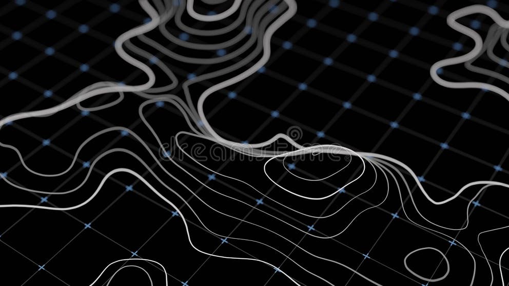 3d Contour Line with Grid 3d Render Stock Illustration - Illustration ...