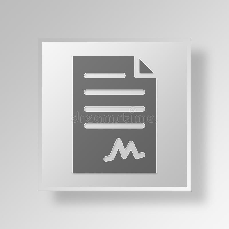 3D Contract Signing Icon Business Concept Stock Illustration ...